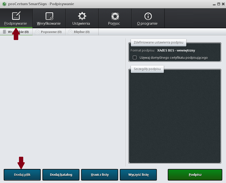 Podpis e-Deklaracji za pomocą aplikacji proCertum Smart Sign’