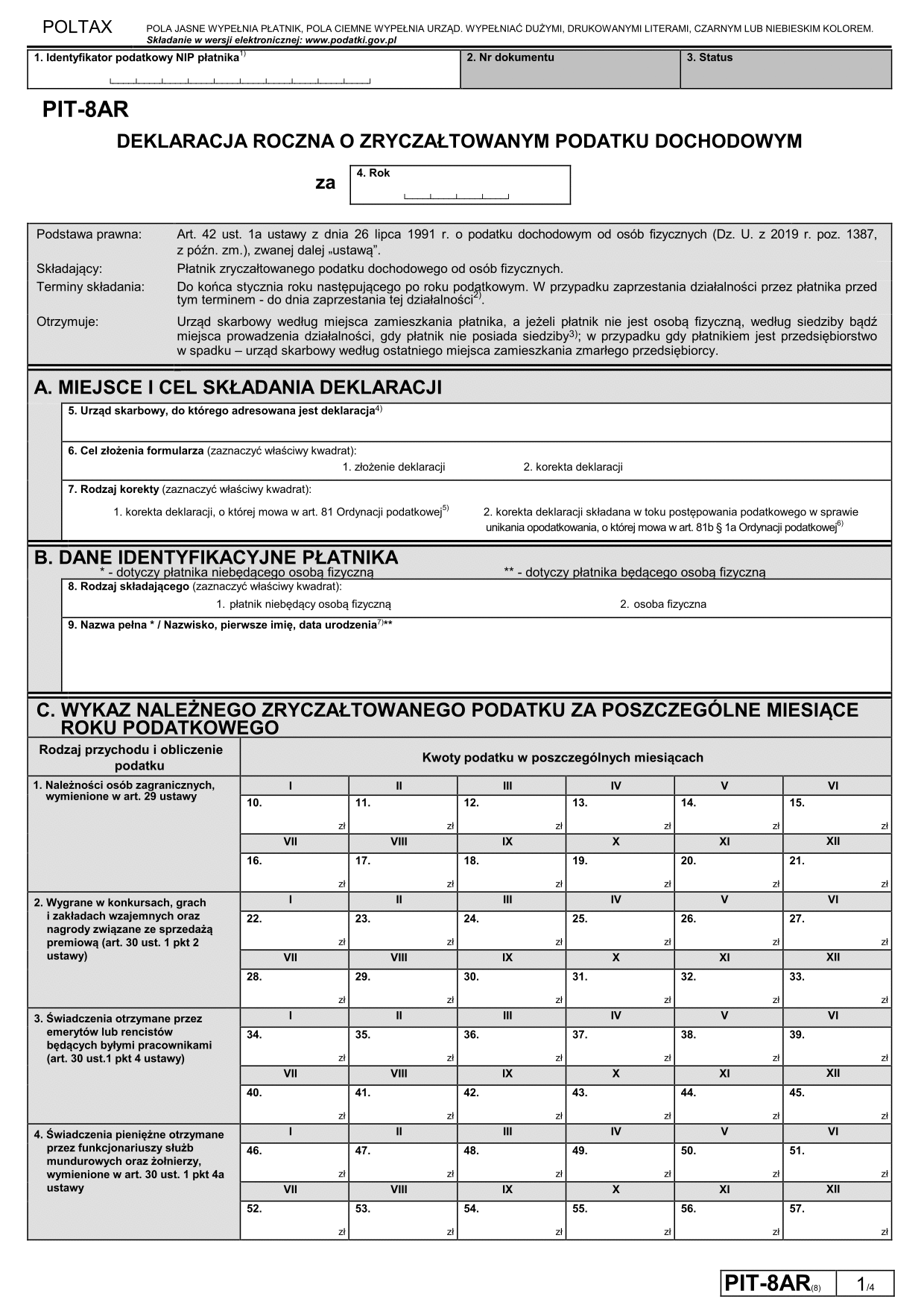 Jak wypełnić i rozliczyć PIT-8AR - instrukcja PIT 8AR | e-pity Jak wypełnić i rozliczyć PIT-8AR - instrukcja PIT 8AR | e-pity