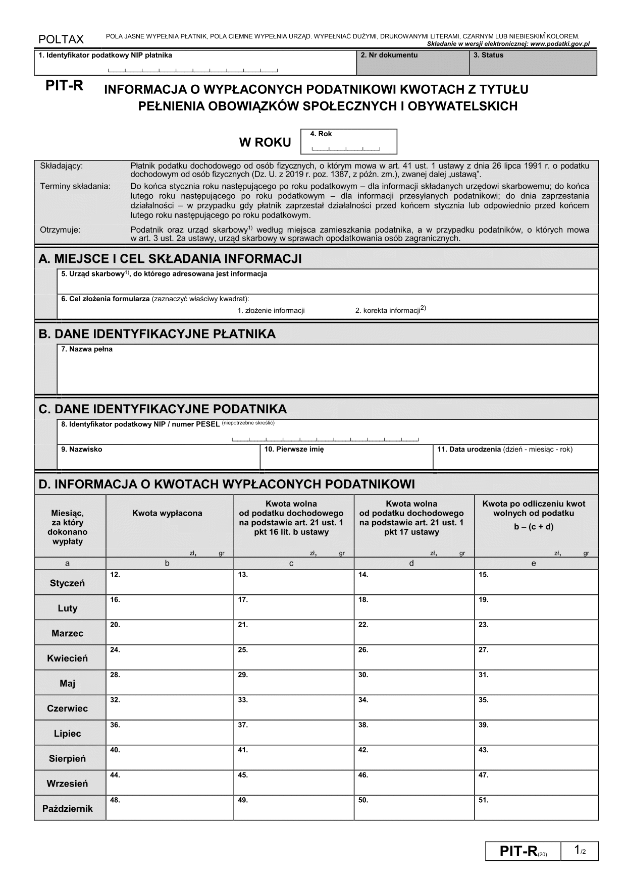 Jak wypełnić i rozliczyć PIT-R - instrukcja PIT R | e-pity Jak wypełnić i rozliczyć PIT-R - instrukcja PIT R | e-pity
